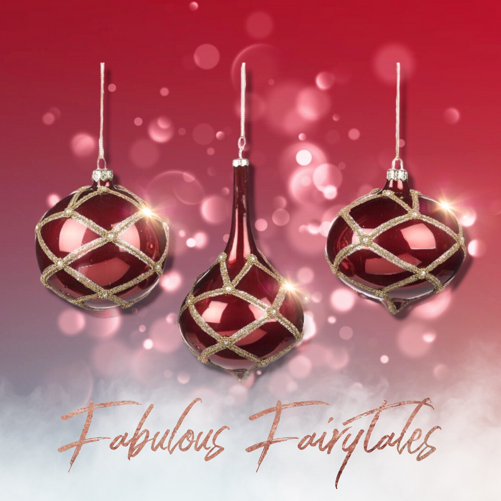 Beautiful Luxury Glass Christmas Tree Baubles - Fabulous Fairytales